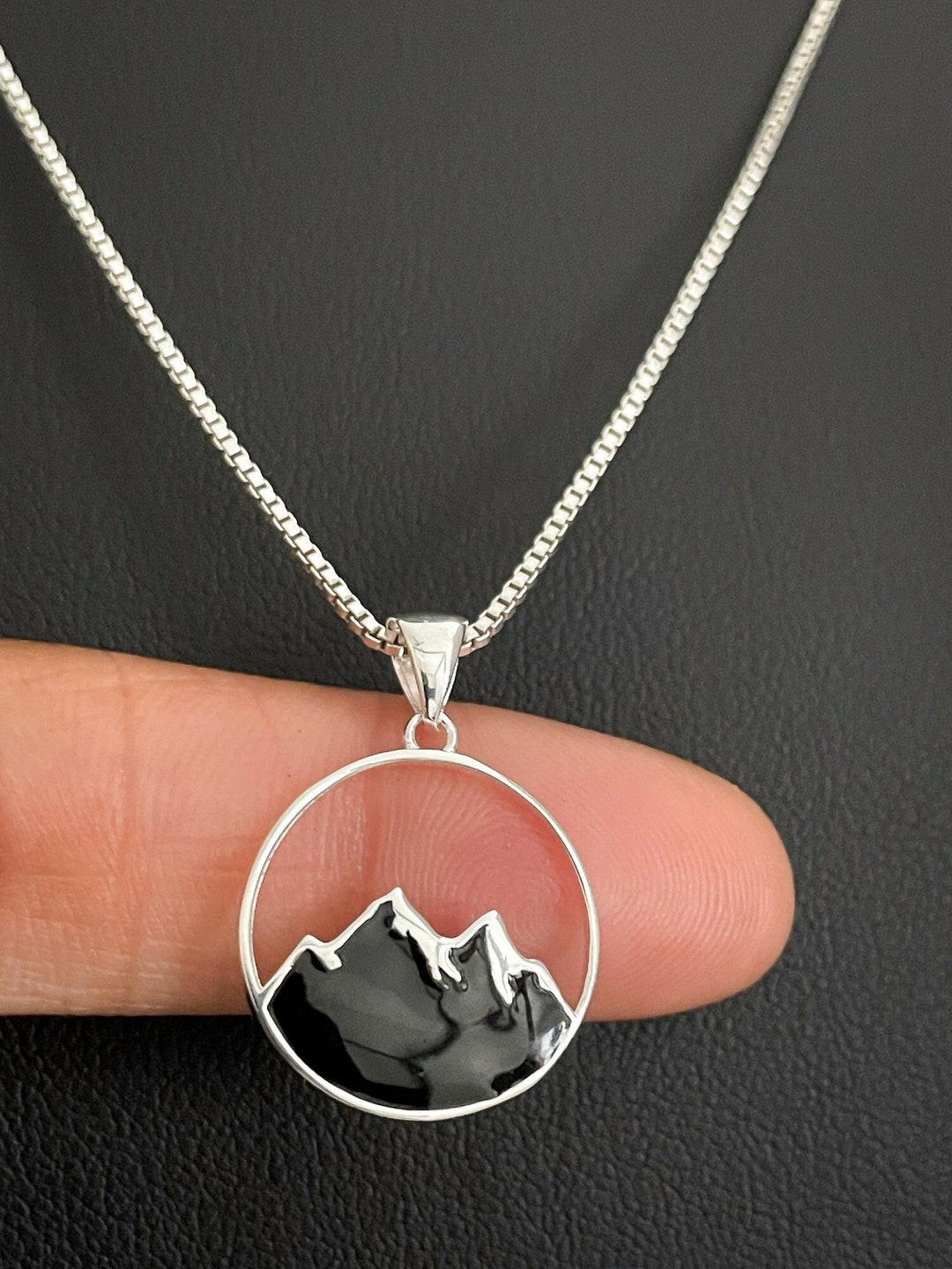 Mountain Necklace, Sterling Silver Mountain Pendant, Mountain Range ...