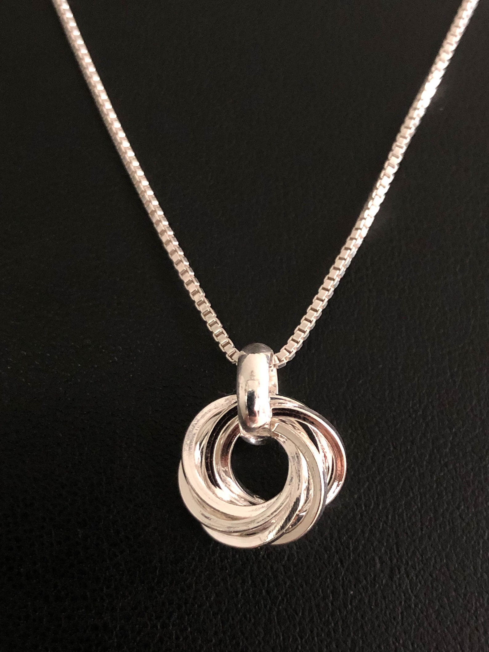 7 Circles Necklace Sterling Silver 7 Rings Necklace 70th | Etsy