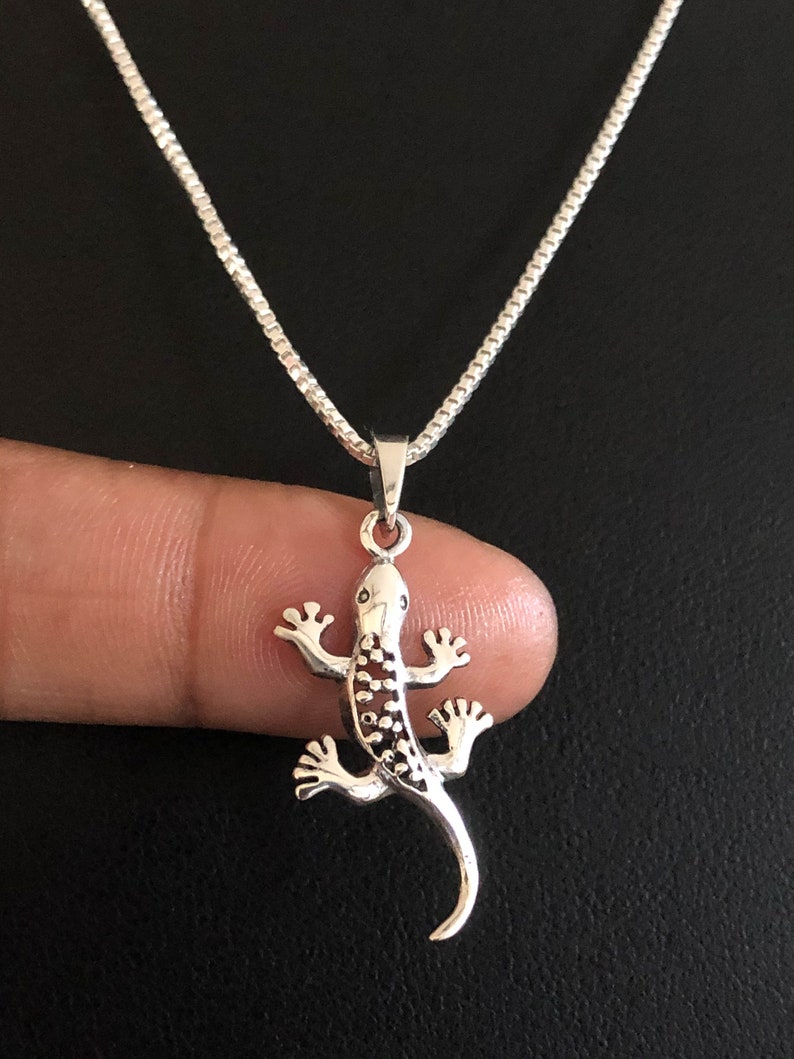 Lizard Necklace Sterling Silver Lizard Pendant Lizard Charm - Etsy