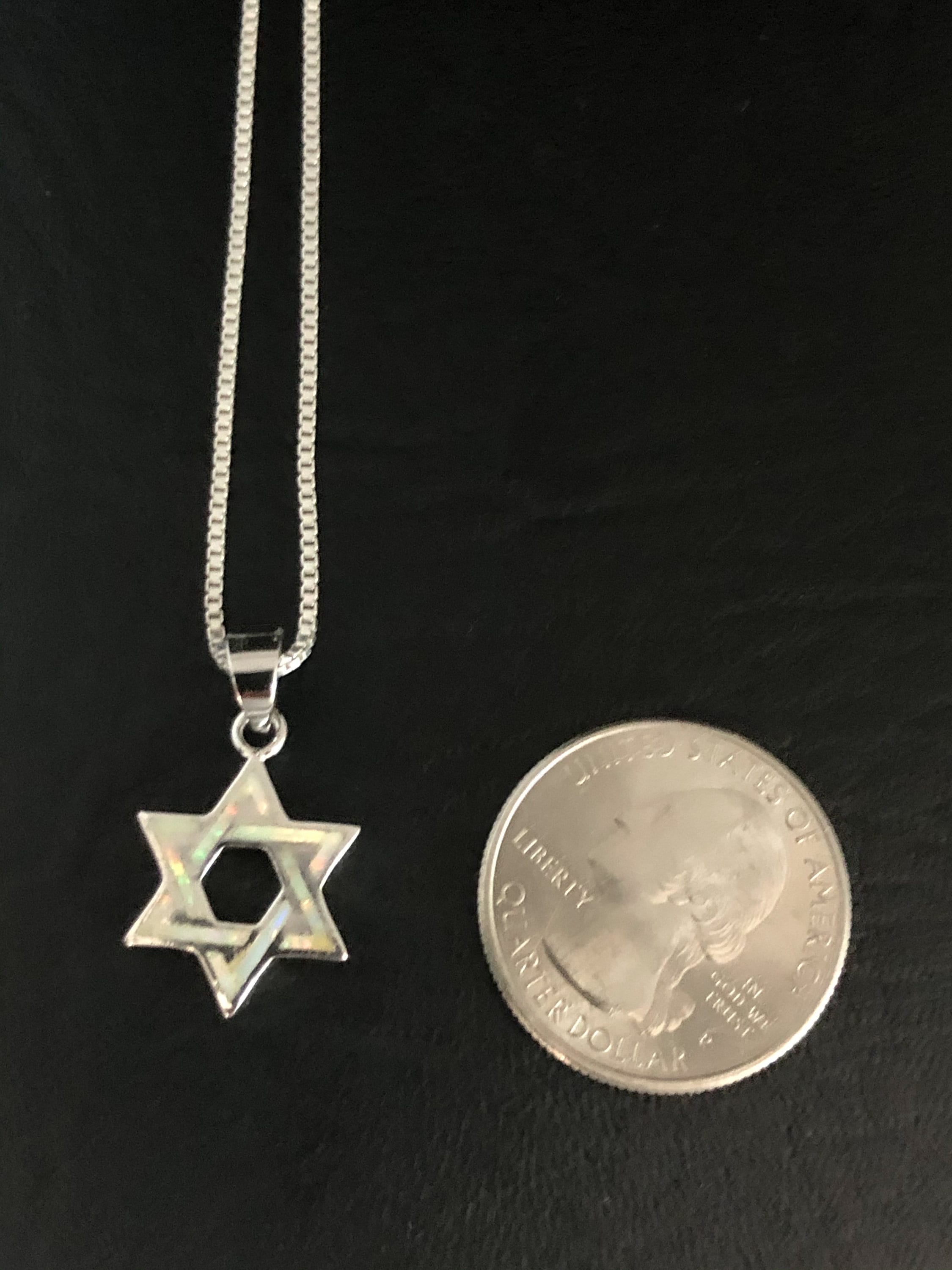 Star of David Necklace, Sterling Silver Star of David Pendant, White ...