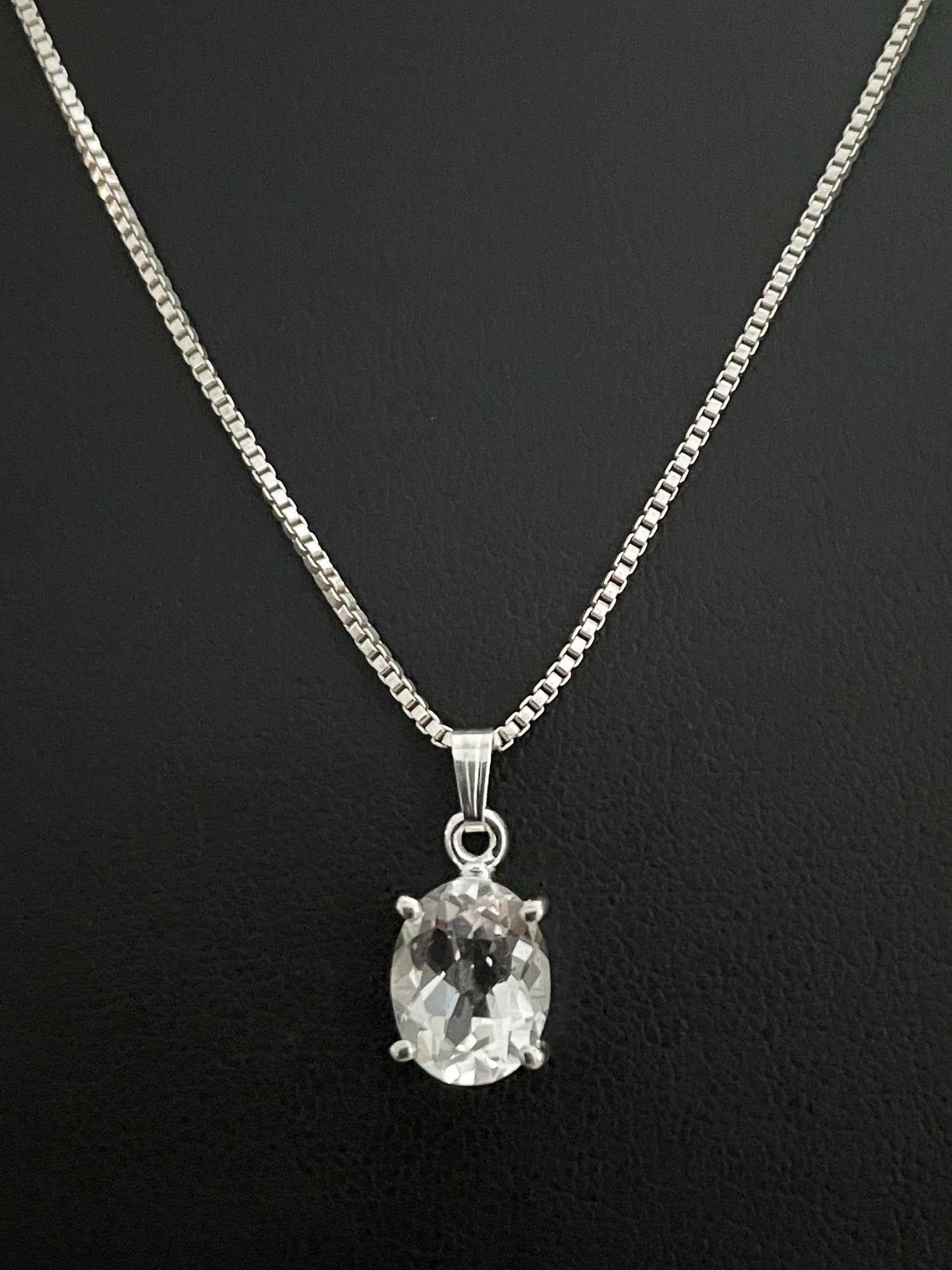 Genuine White Topaz Necklace Sterling Silver White Topaz - Etsy