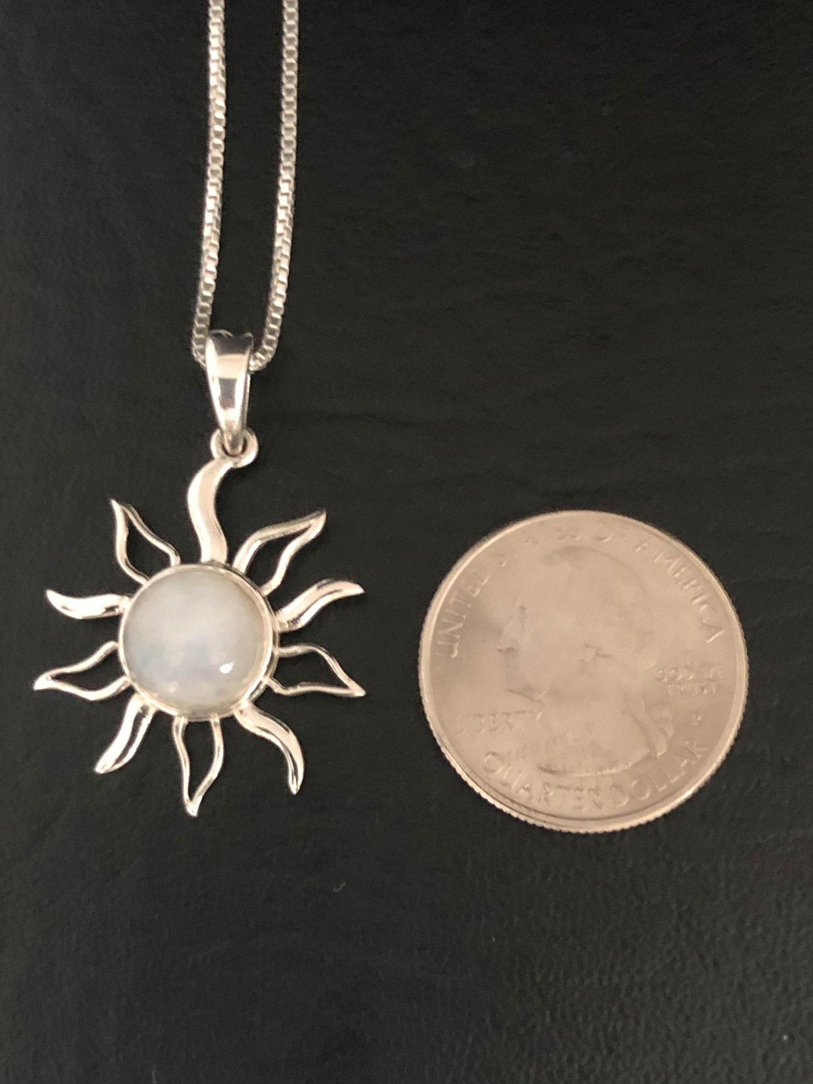 Genuine Moonstone Sun Pendant Sterling Silver Sunshine | Etsy