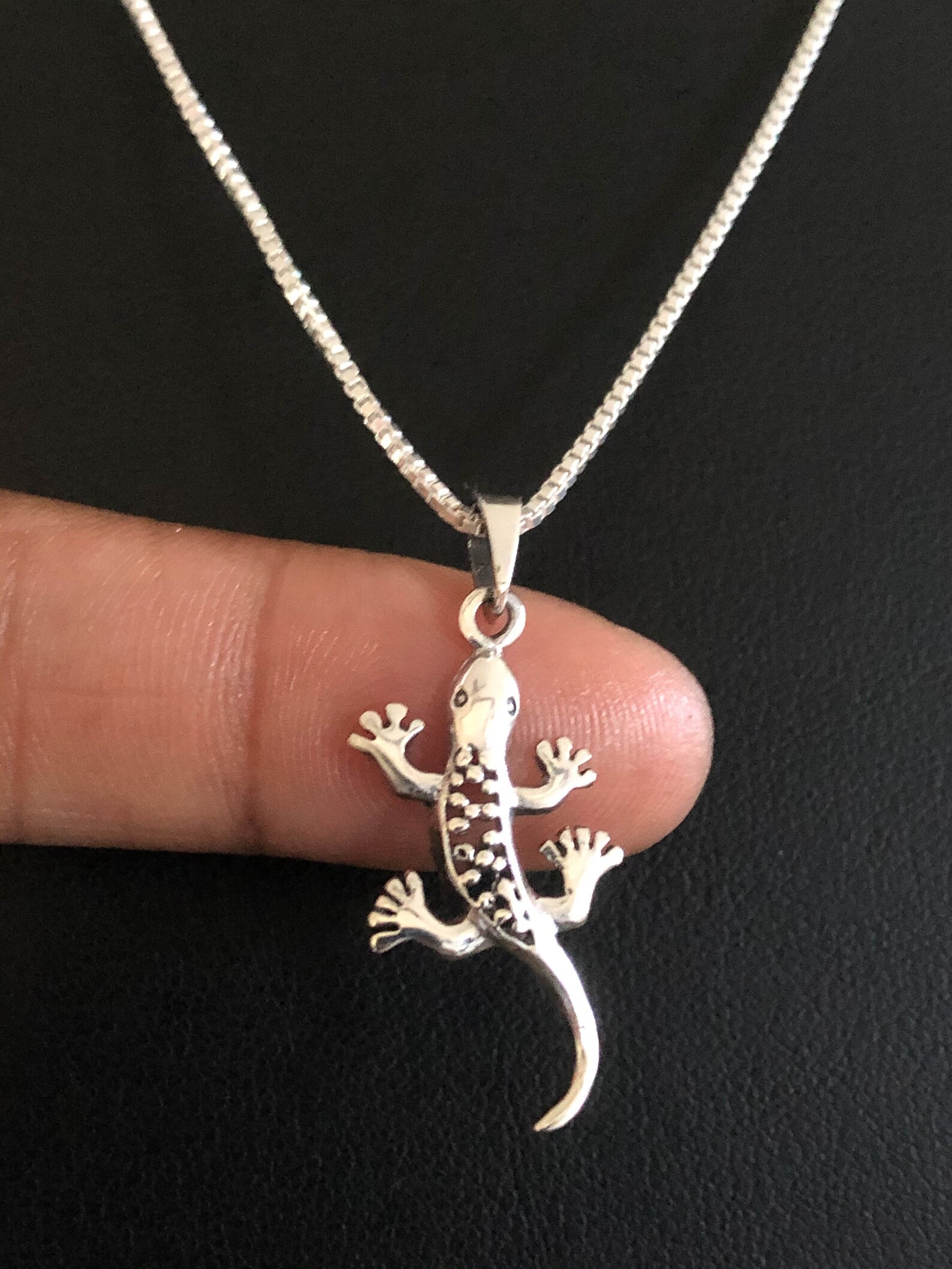 Lizard Necklace Sterling Silver Lizard Pendant Lizard Charm - Etsy