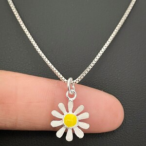 Dainty Daisy Necklace, Sterling Silver Daisy Pendant, Daisy Charm ...