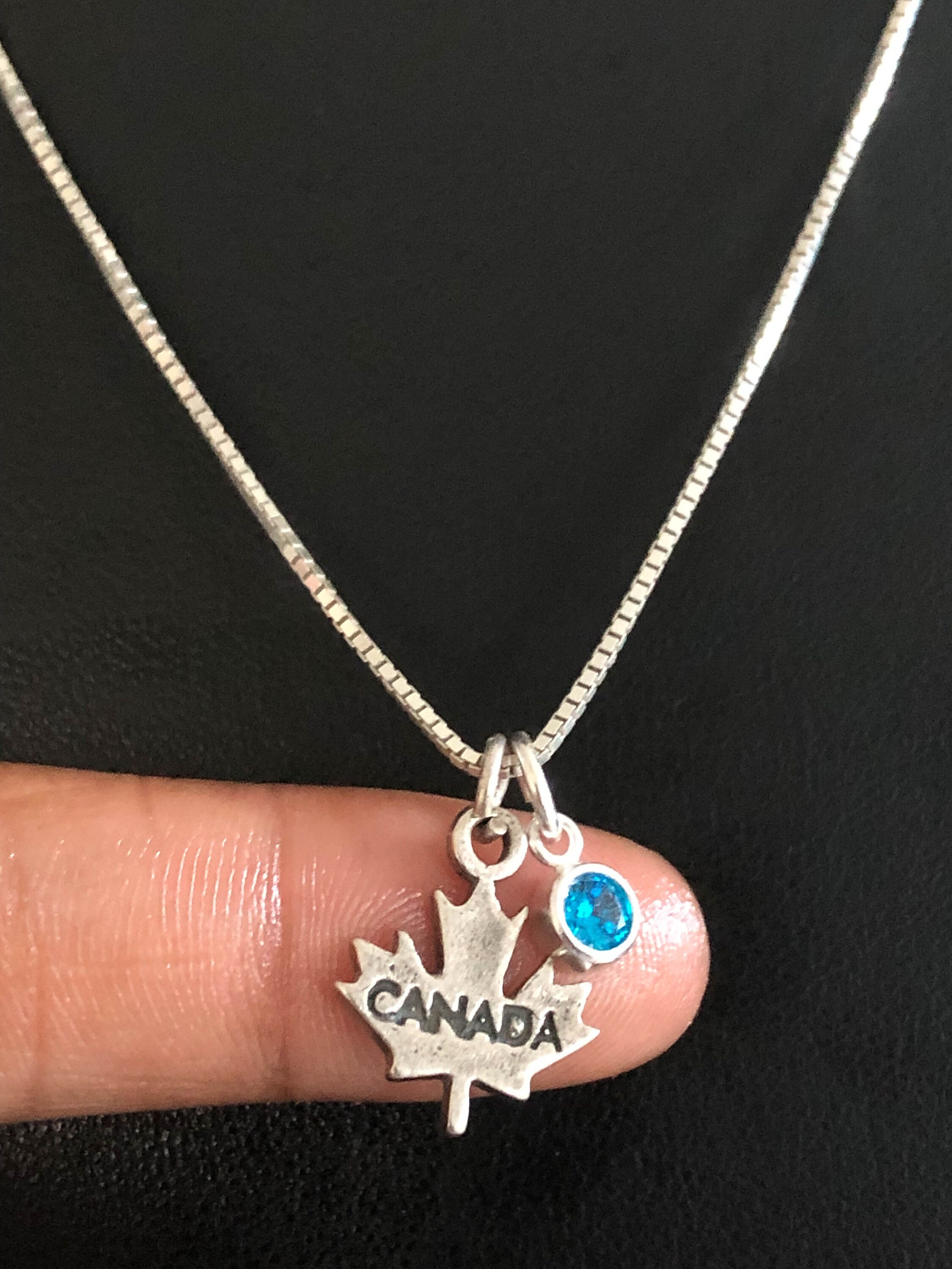 Canadian Flag Necklace Sterling Silver Canadian Flag Pendant | Etsy