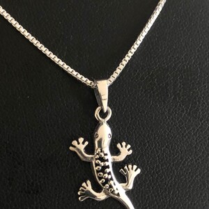 Lizard Necklace, Sterling Silver Lizard Pendant, Lizard Charm Jewelry ...