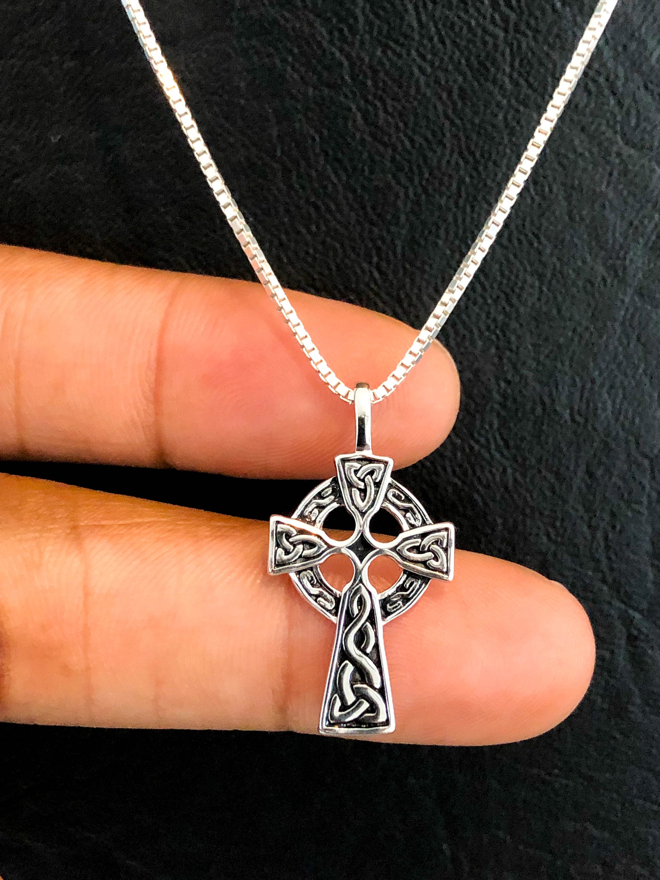 Trinity Celtic Cross Necklace Sterling Silver Triquetra Cross | Etsy