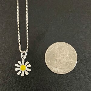 Dainty Daisy Necklace, Sterling Silver Daisy Pendant, Daisy Charm ...