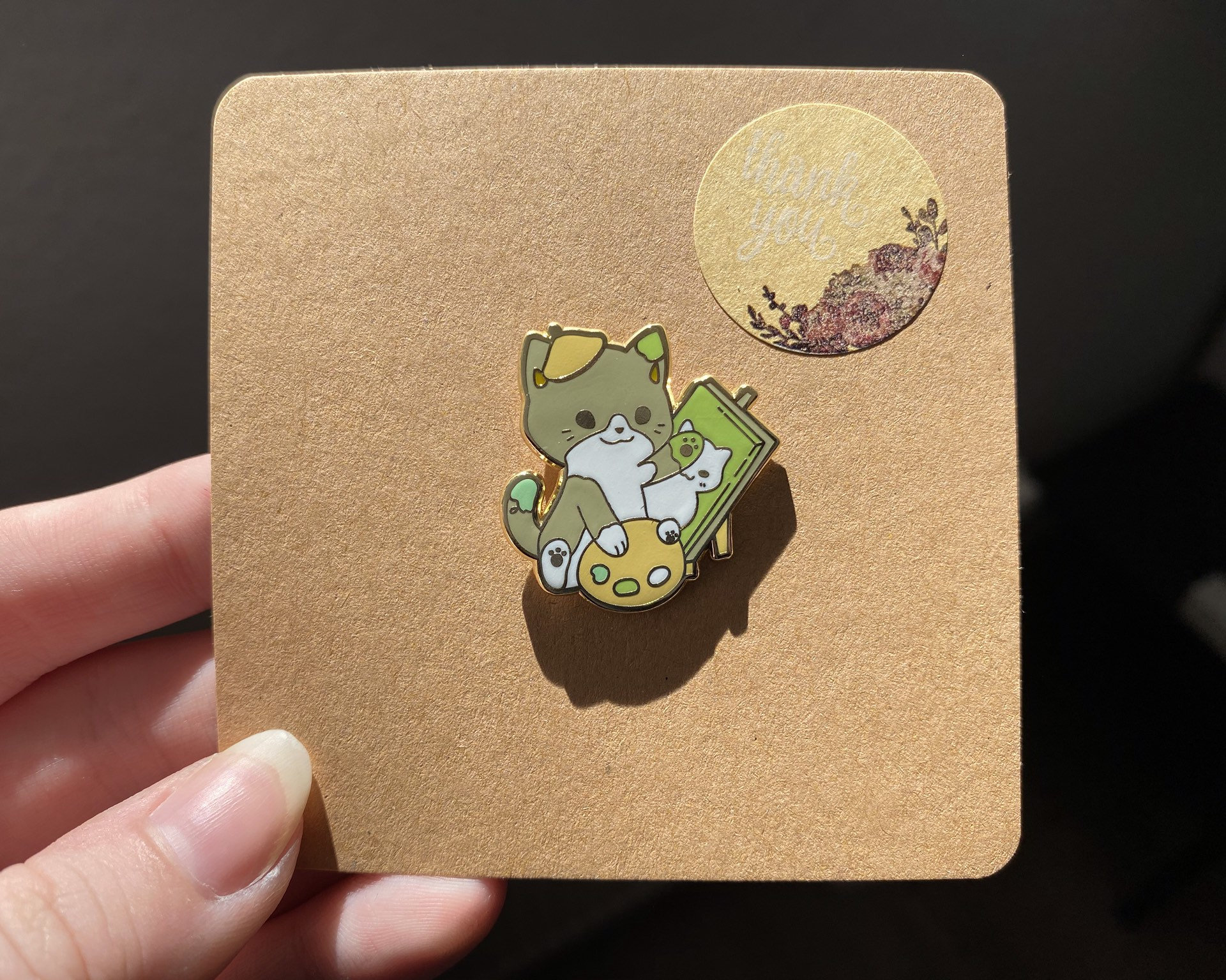 Artist Cat Art Painting Kitty Emaille Enamel Pin - Etsy