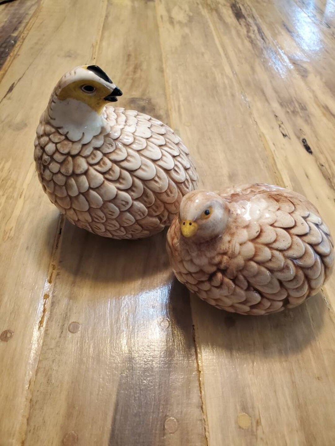 Vintage Ceramic Quail Set Made by Arnel Rare Coloring and Stamped on ...