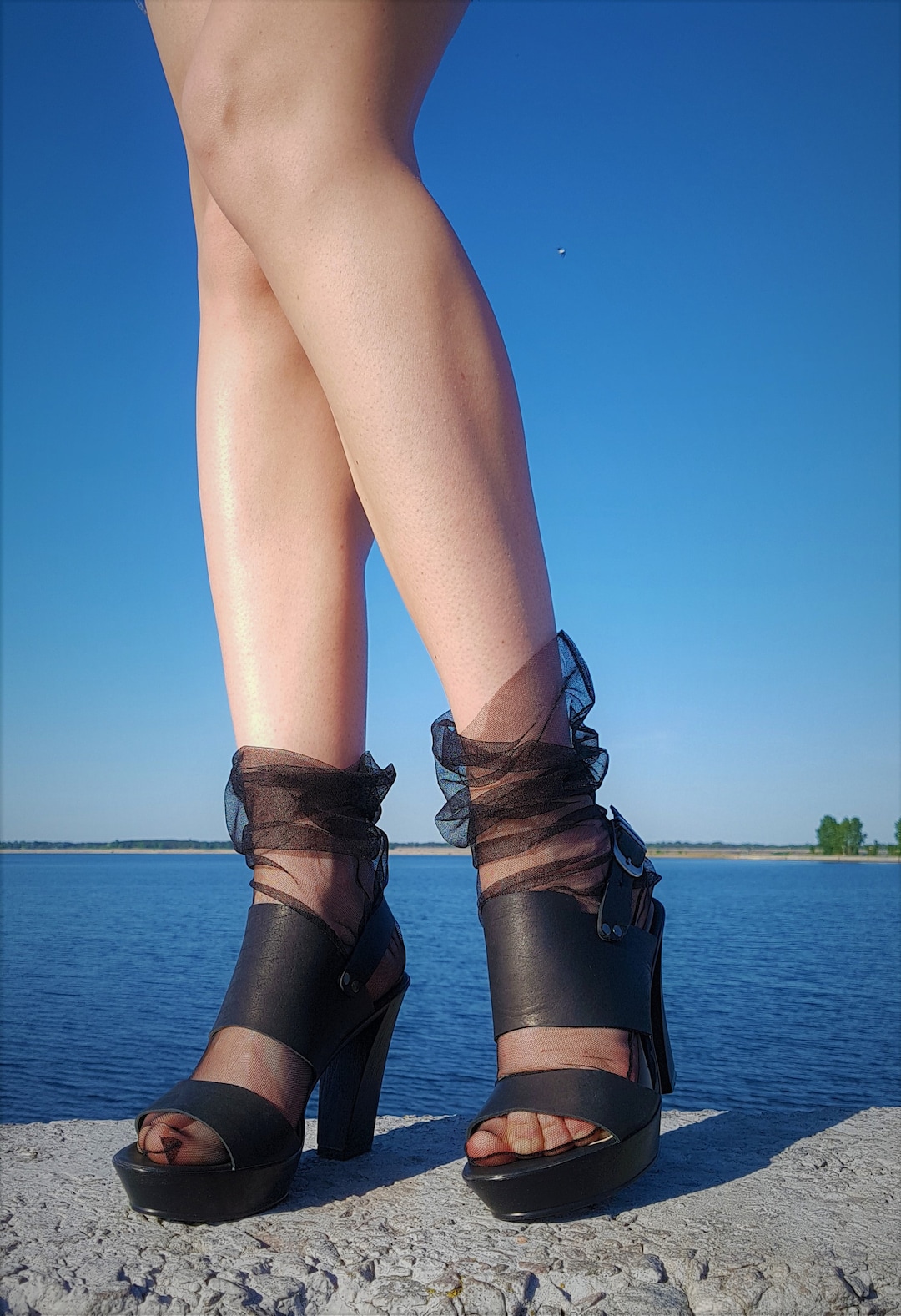 Black Mesh Socks, Sheer Socks, Tulle Transparent Ankle Socks,fashion ...