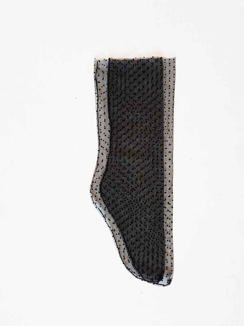 Black Mesh Socks,black Polka Dot Tulle Socks,black Sheer Socks,tulle ...