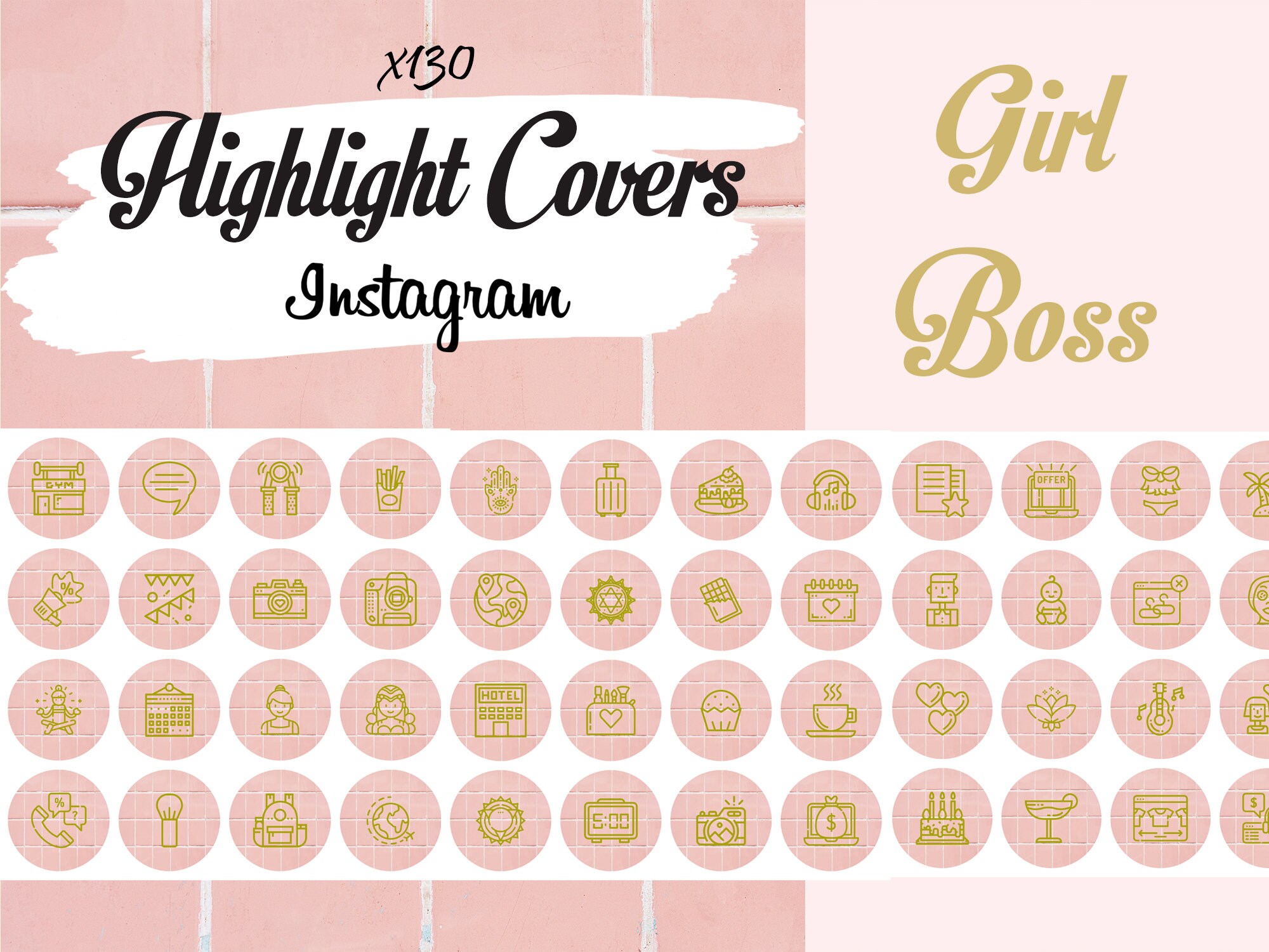Girl Boss Highlights Covers Icons for Instagram Story X130 - Etsy