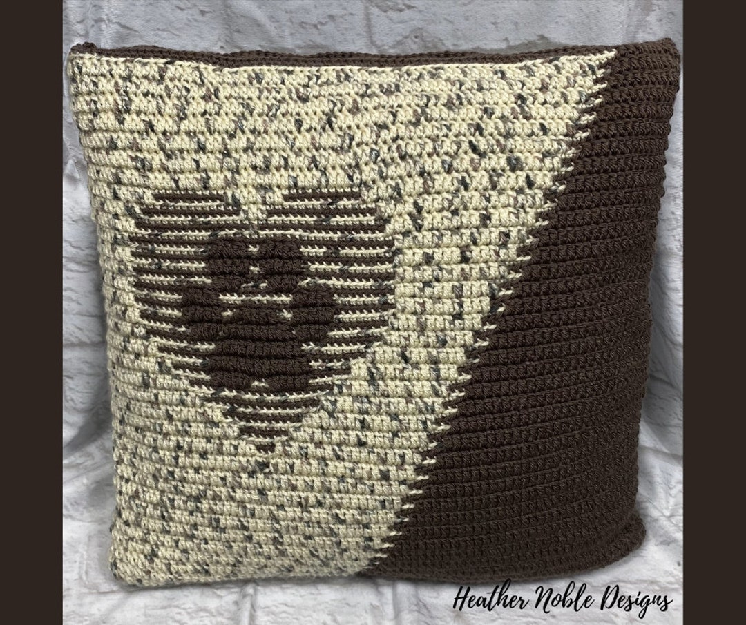 Paw Print Pillow Pattern, Mosaic Crochet Pillow Pattern, Animal Pillow ...