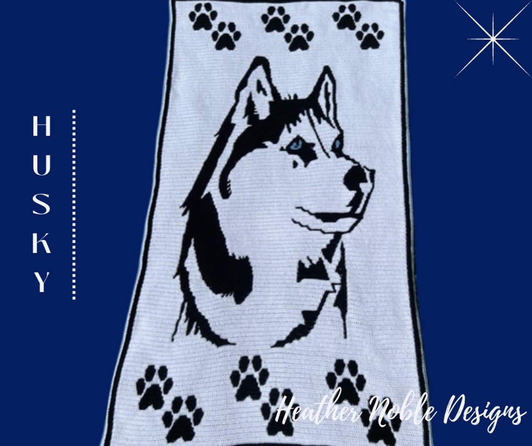 Husky, Mosaic Crochet Blanket Pattern, Mosaic Overlay Crochet, Dog ...