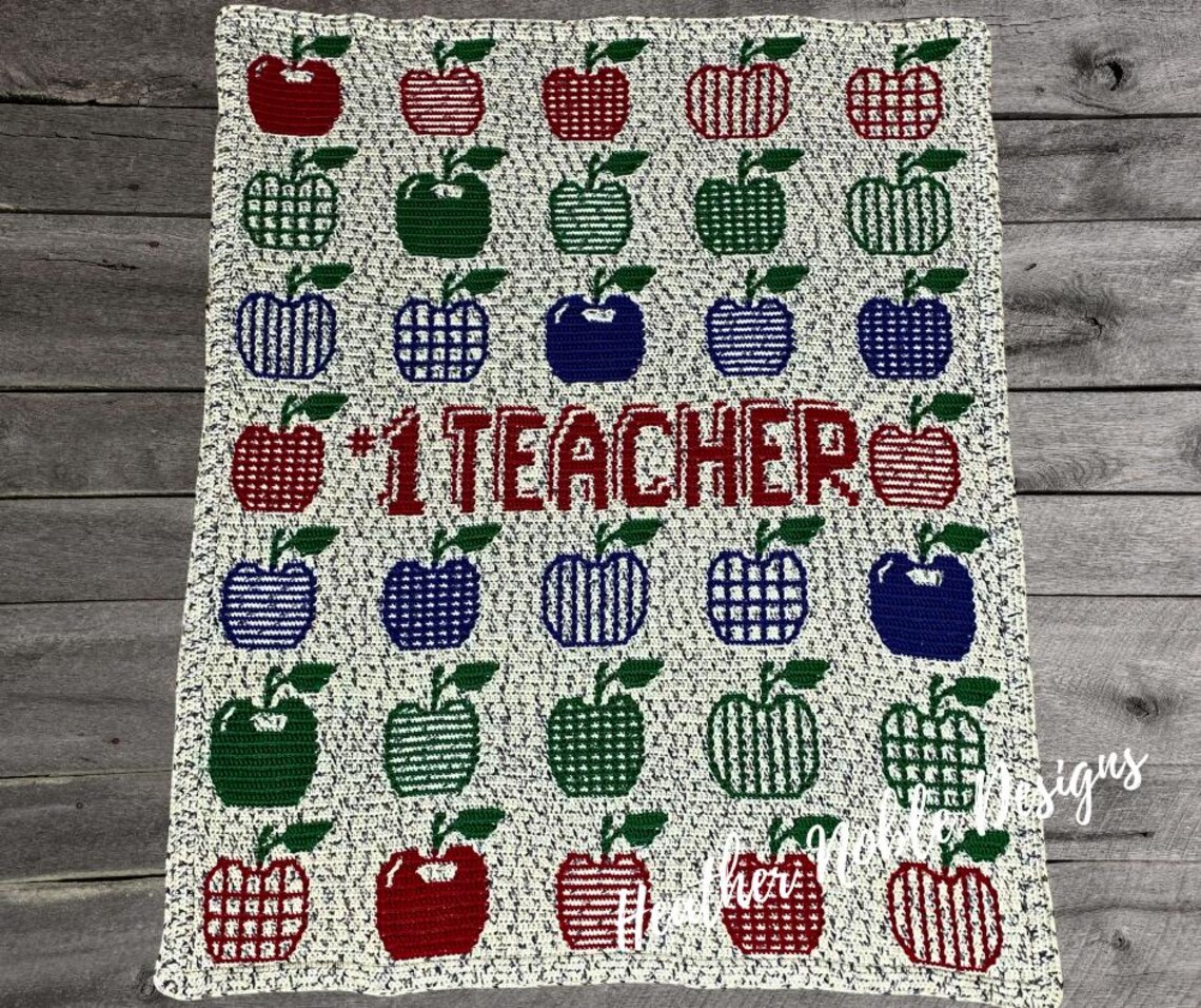 Teacher Blanket - Mosaic Crochet Pattern (PDF Pattern) - Etsy