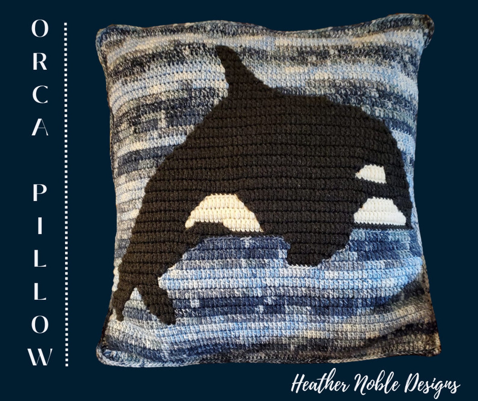 Orca Pillow, Mosaic Crochet Pillow Pattern, Mosaic Crochet Animal ...