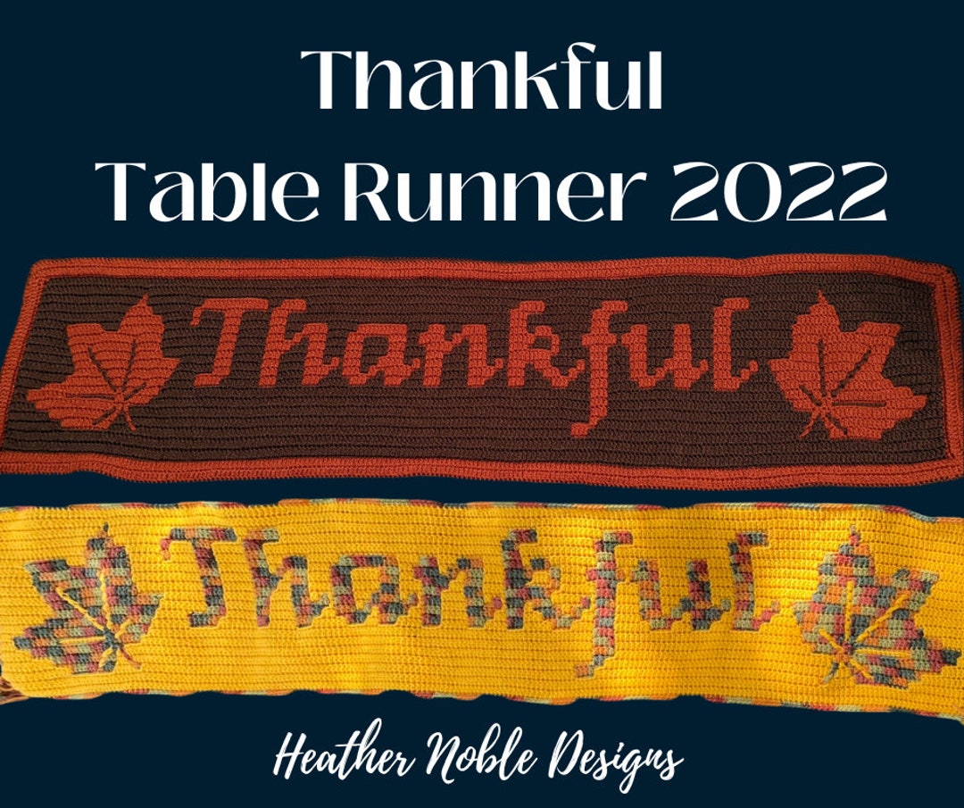 Thankful Table Runner, Mosaic Crochet Pattern, Mosaic Overlay Crochet ...