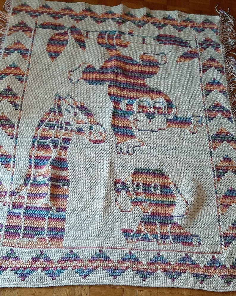 Baby Safari Mosaic Crochet Blanket Pattern Mosaic Overlay - Etsy