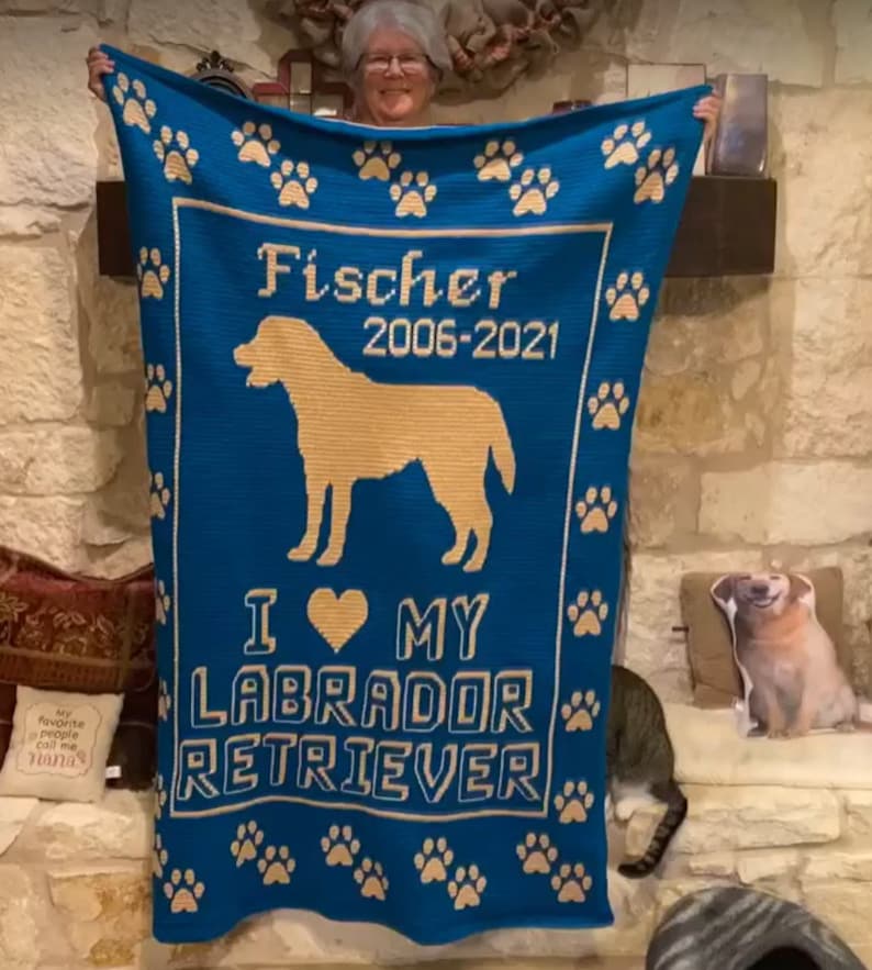 Labrador Retriever Mosaic Crochet Blanket Pattern Mosaic - Etsy
