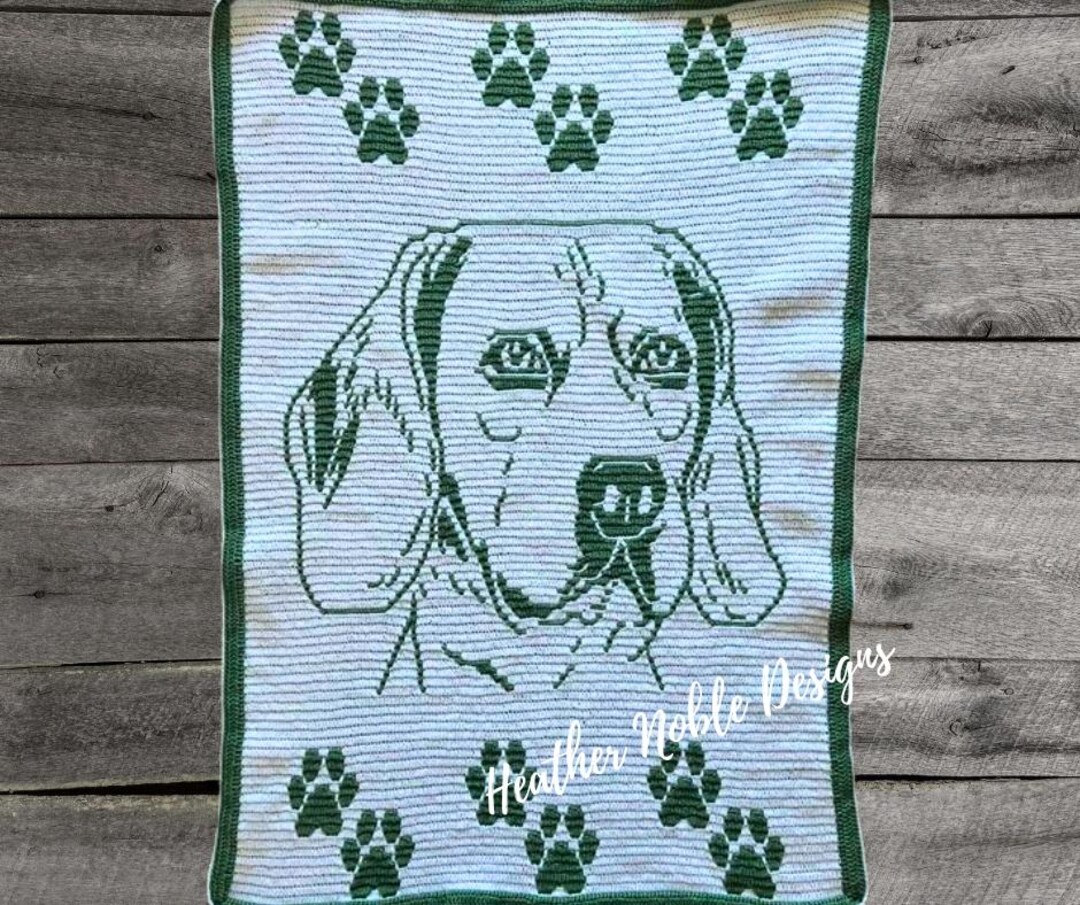 Beagle, Mosaic Crochet Blanket Pattern, Mosaic Crochet Dog Pattern ...