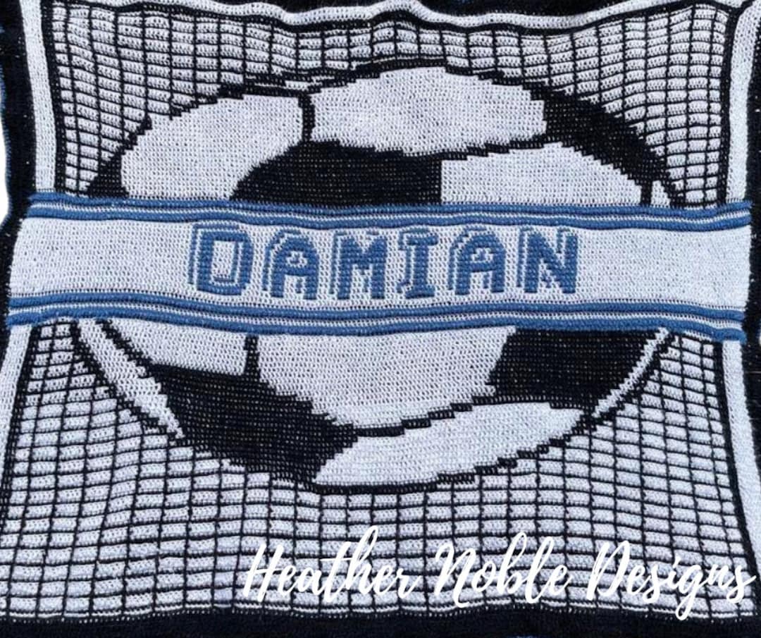 Soccer Blanket Crochet Pattern, Mosaic Crochet Blanket Pattern, Mosaic ...