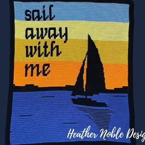 Sail Away Blanket Pattern, Sailboat Crochet Pattern, Mosaic Crochet ...