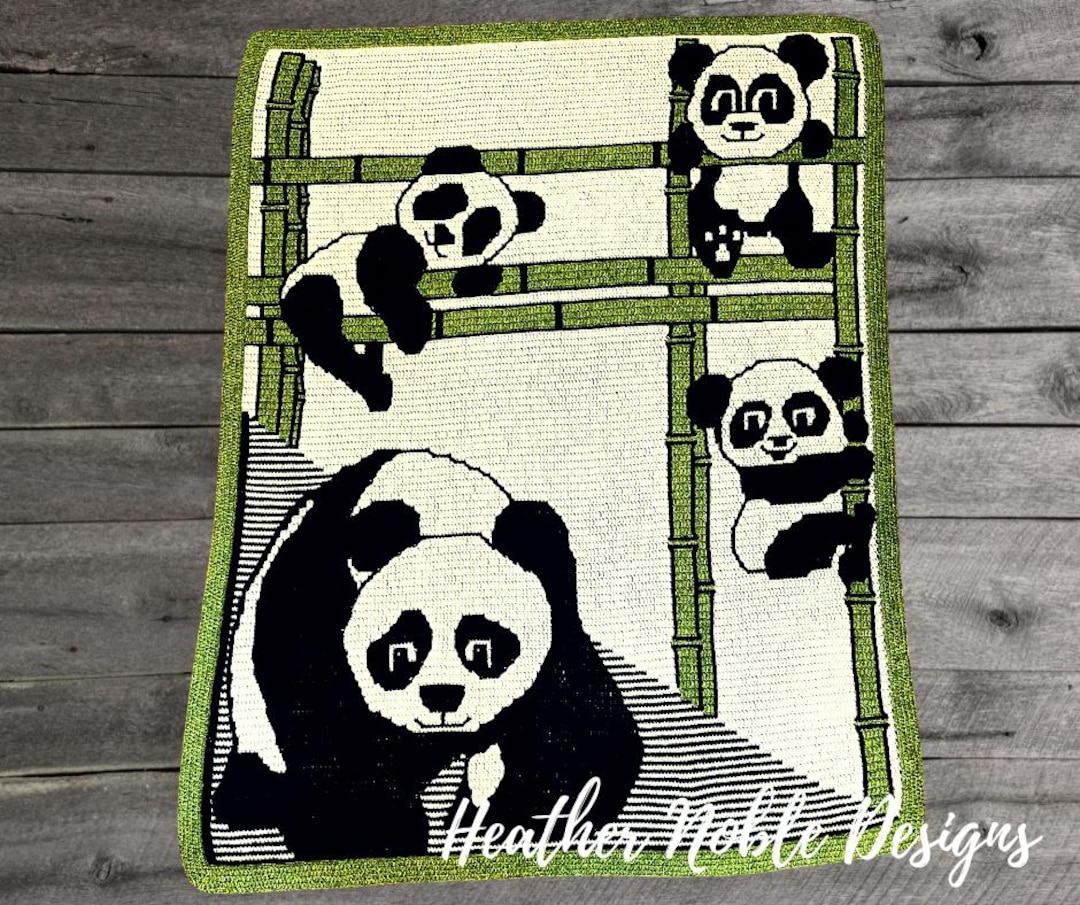 Panda Blanket 3, Mosaic Crochet Blanket Pattern, Mosaic Crochet Animal ...
