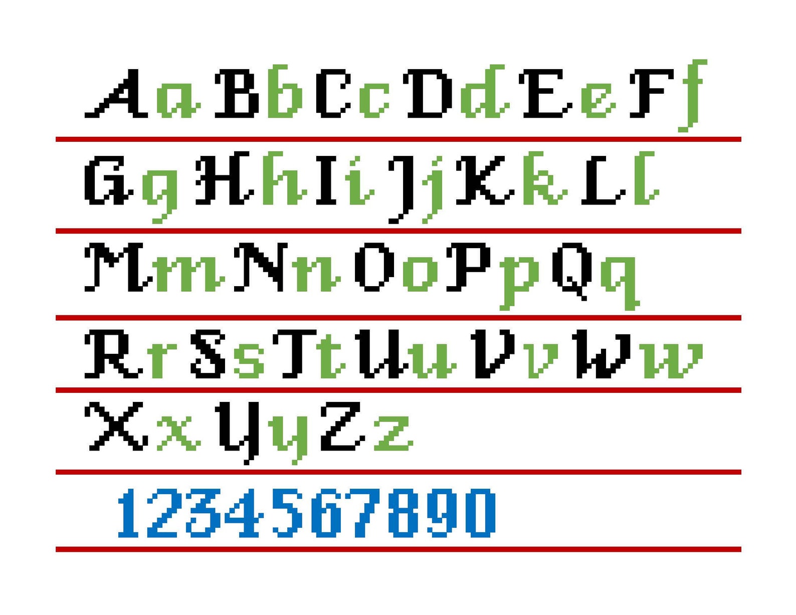 Mosaic Crochet Alphabet-d'nealian Font - Etsy