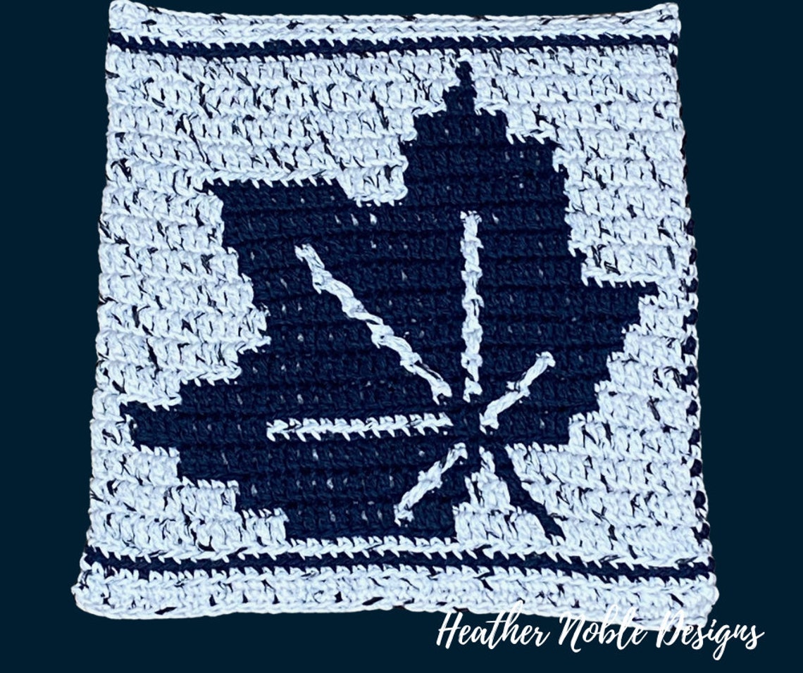 Maple Leaf Hot Pad - Mosaic Crochet Pattern (PDF Pattern) - Etsy