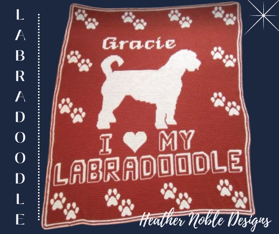 Labradoodle Mosaic Crochet Blanket Pattern Mosaic Overlay - Etsy
