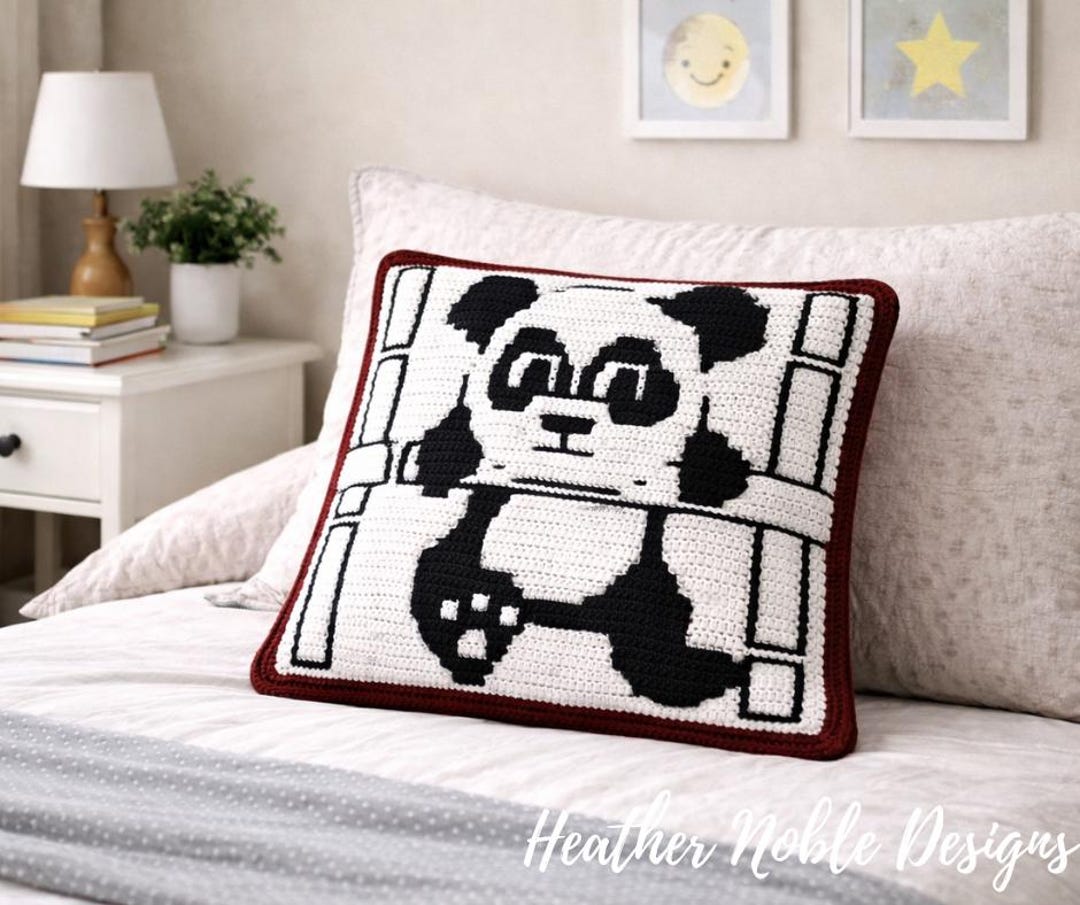 Panda Pillow - Mosaic Crochet Pattern (PDF Pattern) - Etsy