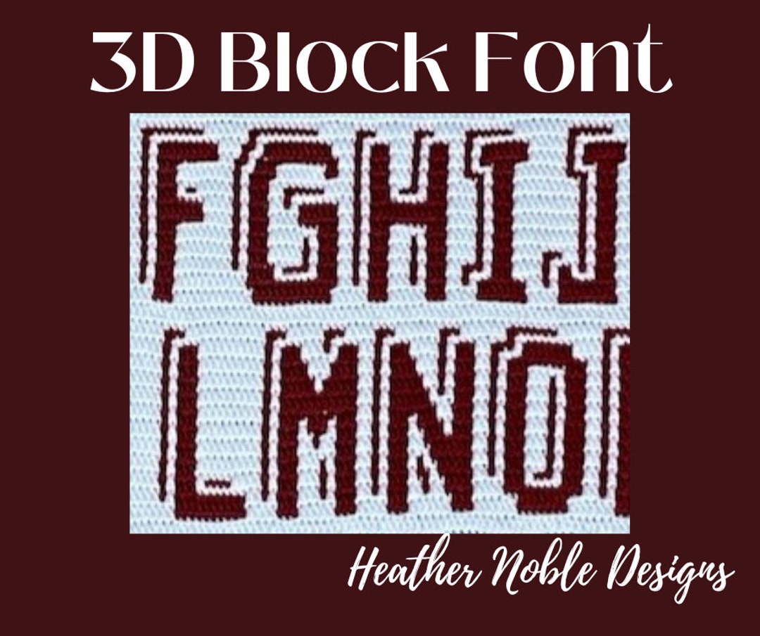 Mosaic Crochet Alphabet-3d Font, Mosaic Crochet Pattern, Mosaic Overlay ...