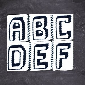 Mosaic Crochet Alphabet -shadow Font, Mosaic Overlay Crochet Pattern ...