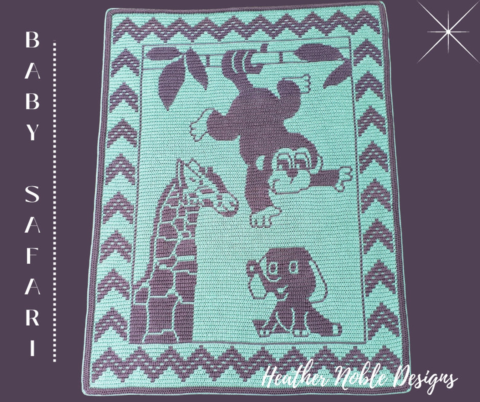 Baby Safari Mosaic Crochet Blanket Pattern Mosaic Overlay - Etsy