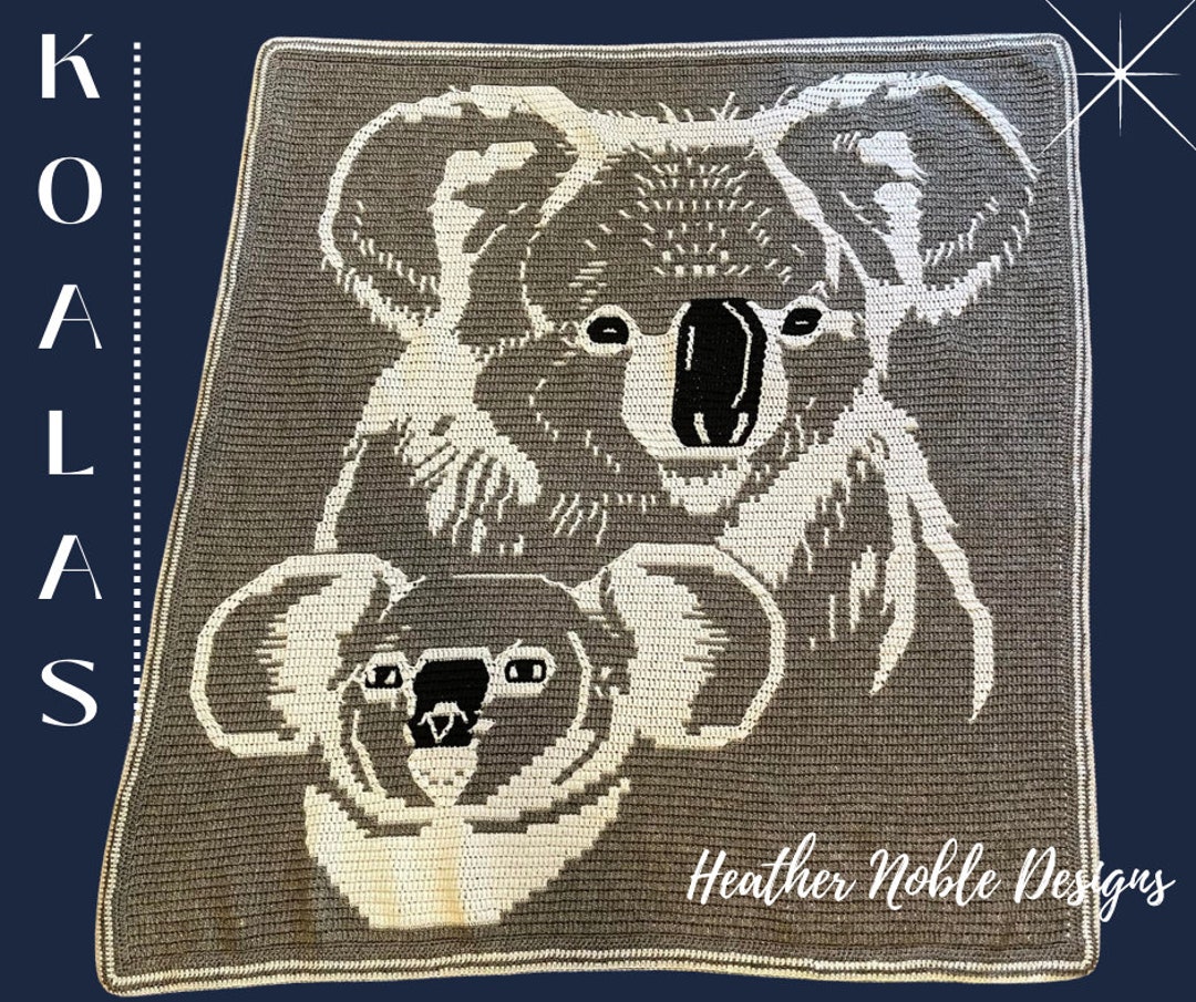 Koalas 2, Mosaic Crochet Blanket Pattern, Animal Blanket Crochet ...