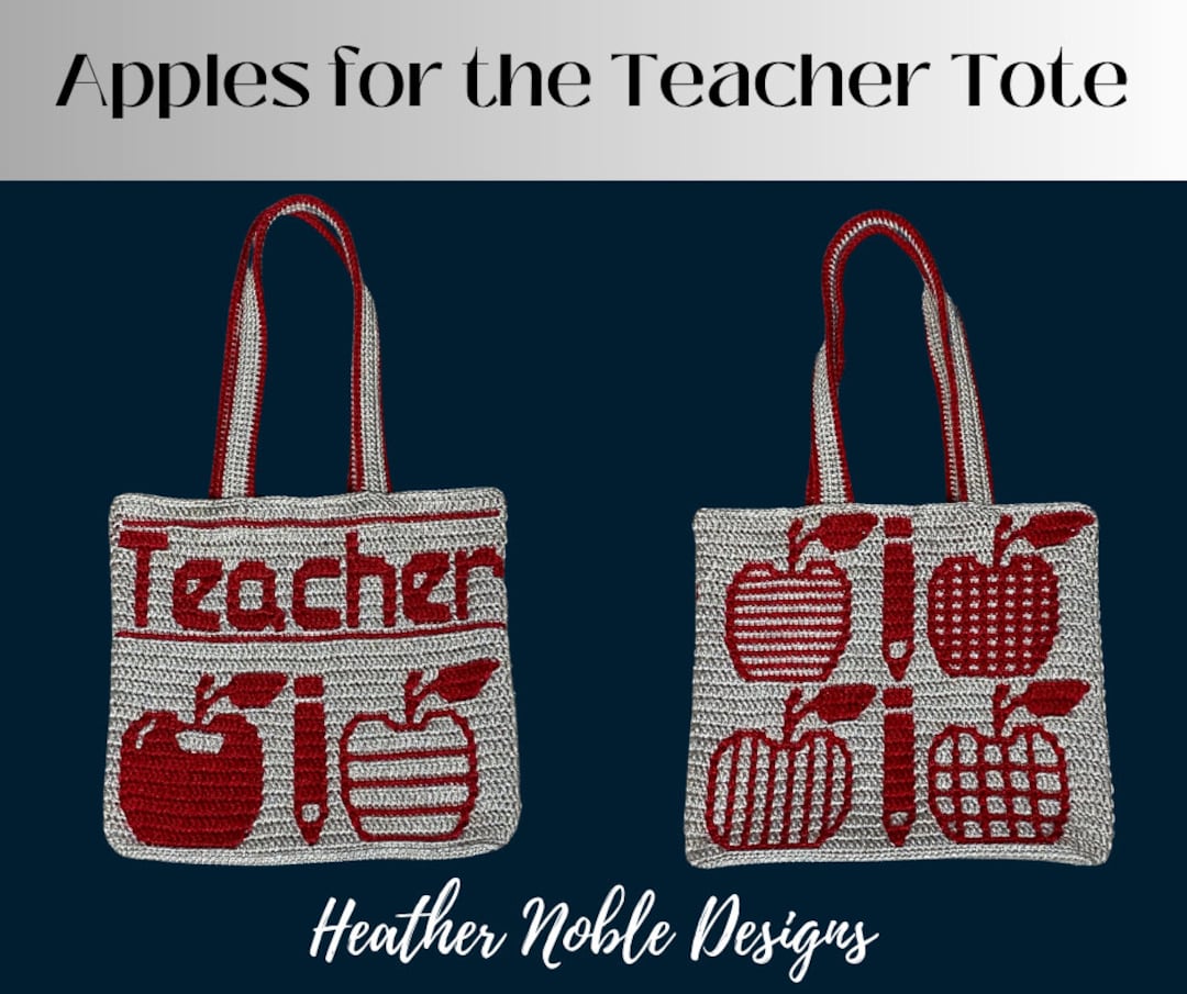 Apples for the Teacher Tote, Mosaic Crochet Bag Pattern, Mosaic Overlay ...