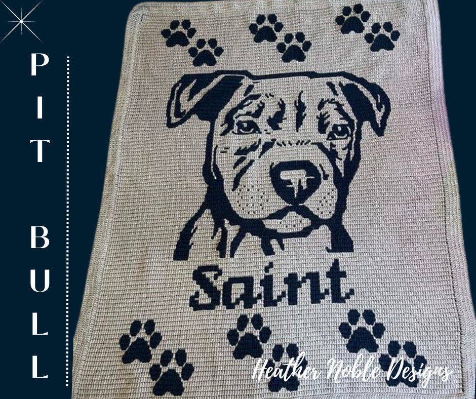 Pit Bull Mosaic Crochet Blanket Pattern Mosaic Overlay - Etsy