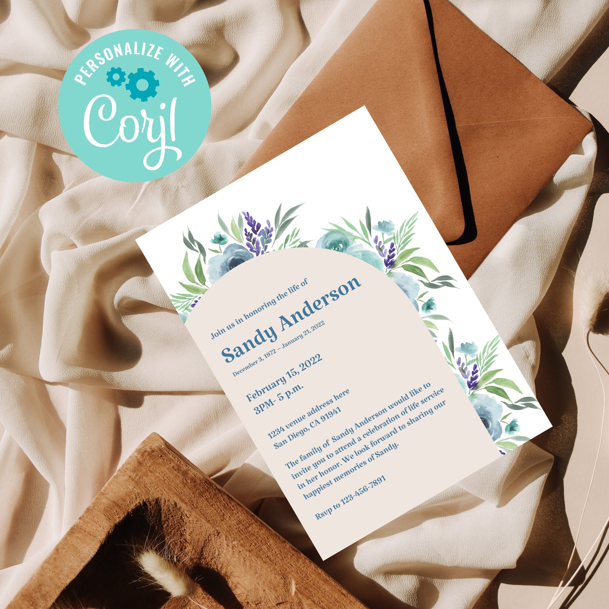 Funeral Invitation, Celebration of Life, Funeral Template, Funeral ...