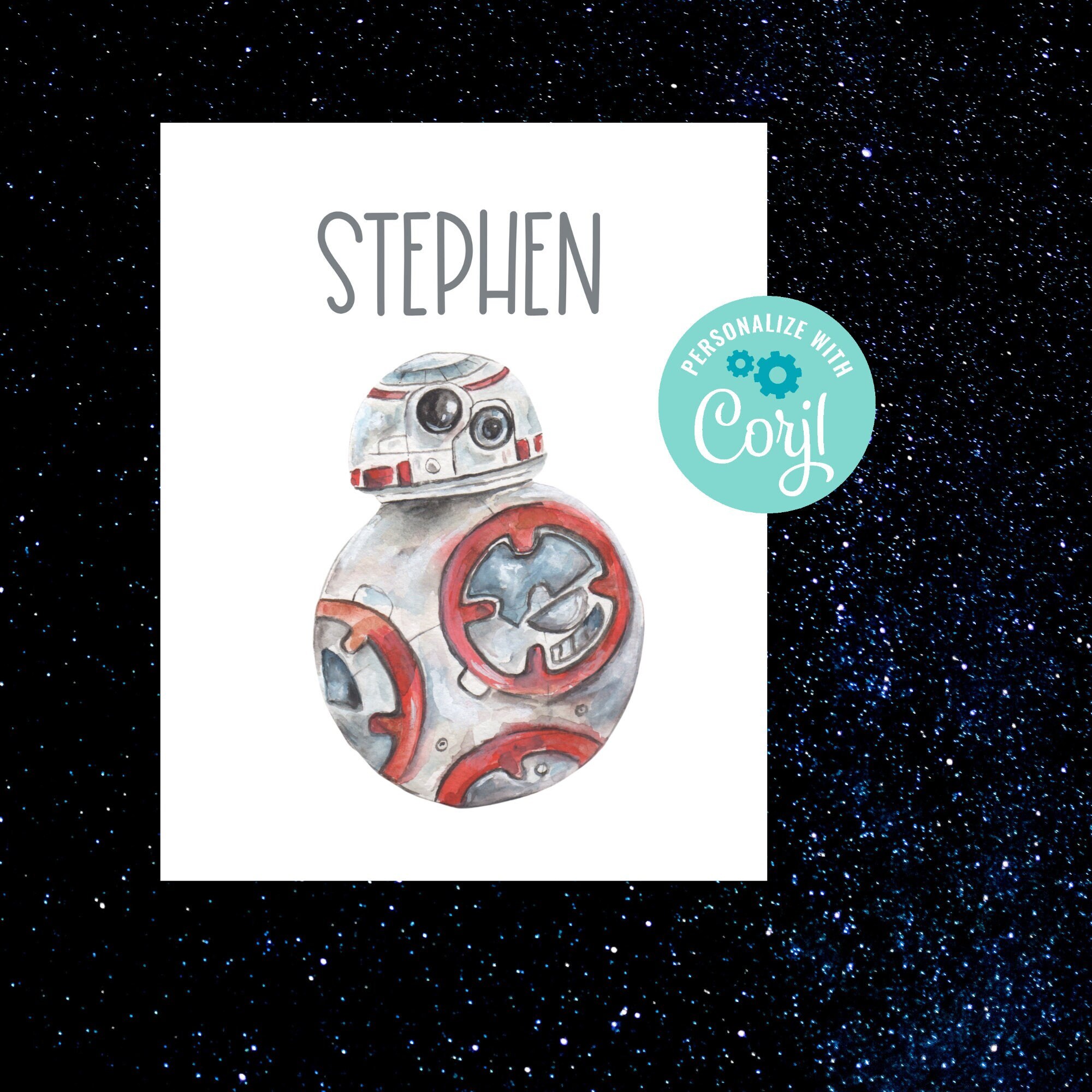 BB8 Wall Art BB8 Room Decor Star Wars Wall Decor BB8 Print - Etsy