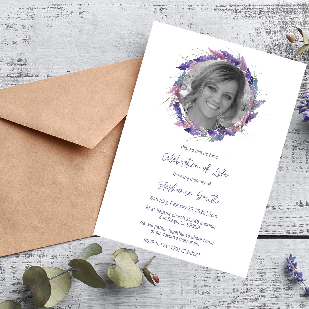 Funeral Invitation, Celebration of Life, Funeral Template, Funeral ...