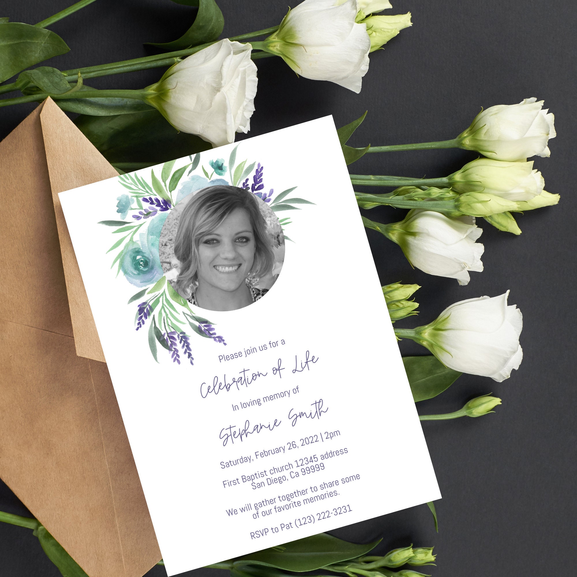 Funeral Invitation, Celebration of Life, Funeral Template, Funeral ...