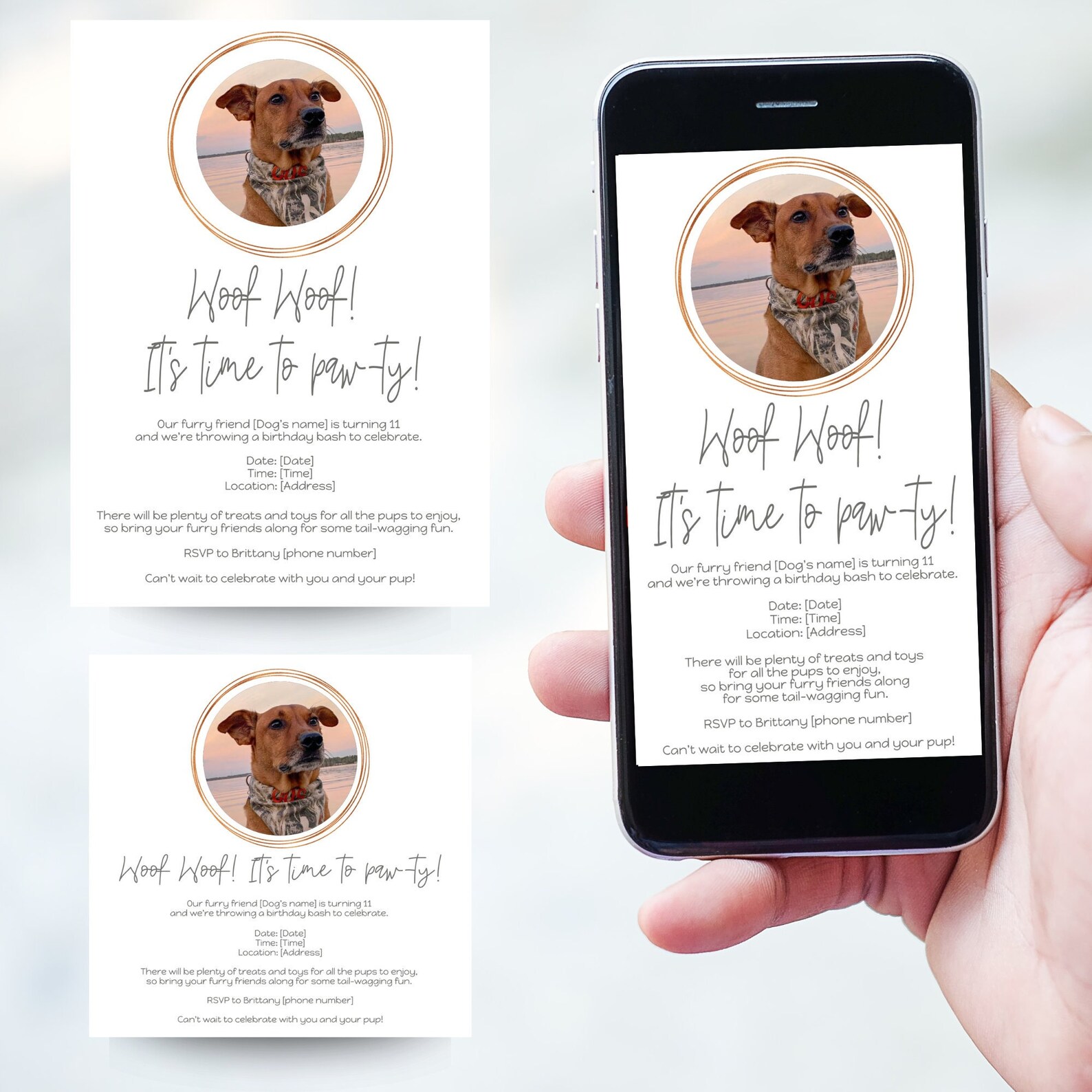 Dog Birthday Invitations, Pet Party Invitations, Puppy Party ...