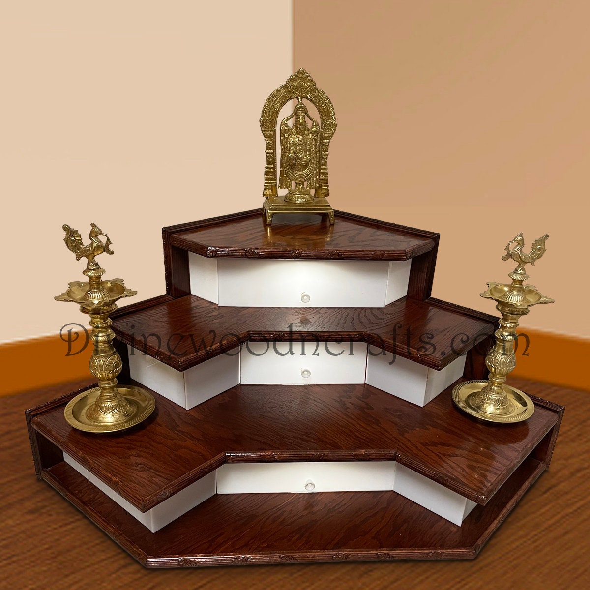 Corner Contemporary Style Pooja Mandir - Etsy