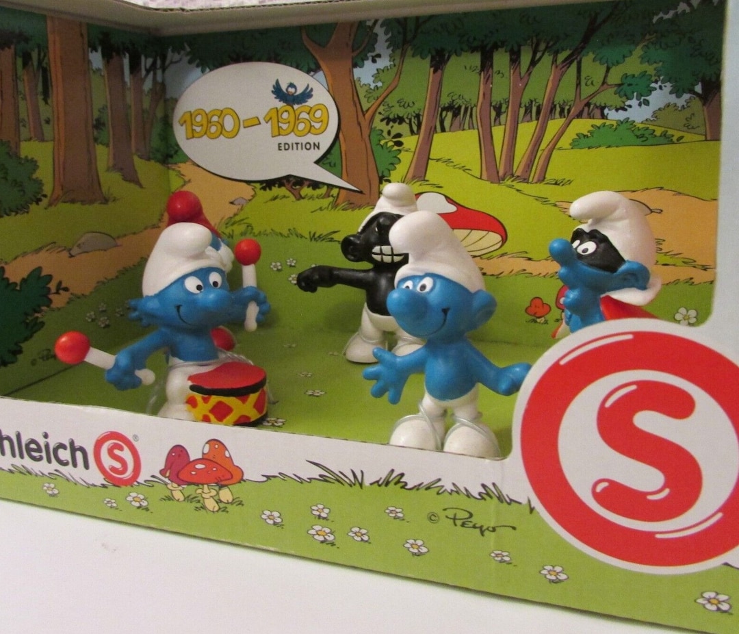 Schleich Peyo 2010 Smurf Edition 1960-1969 5 Smurfs Papa Smurf, Black ...