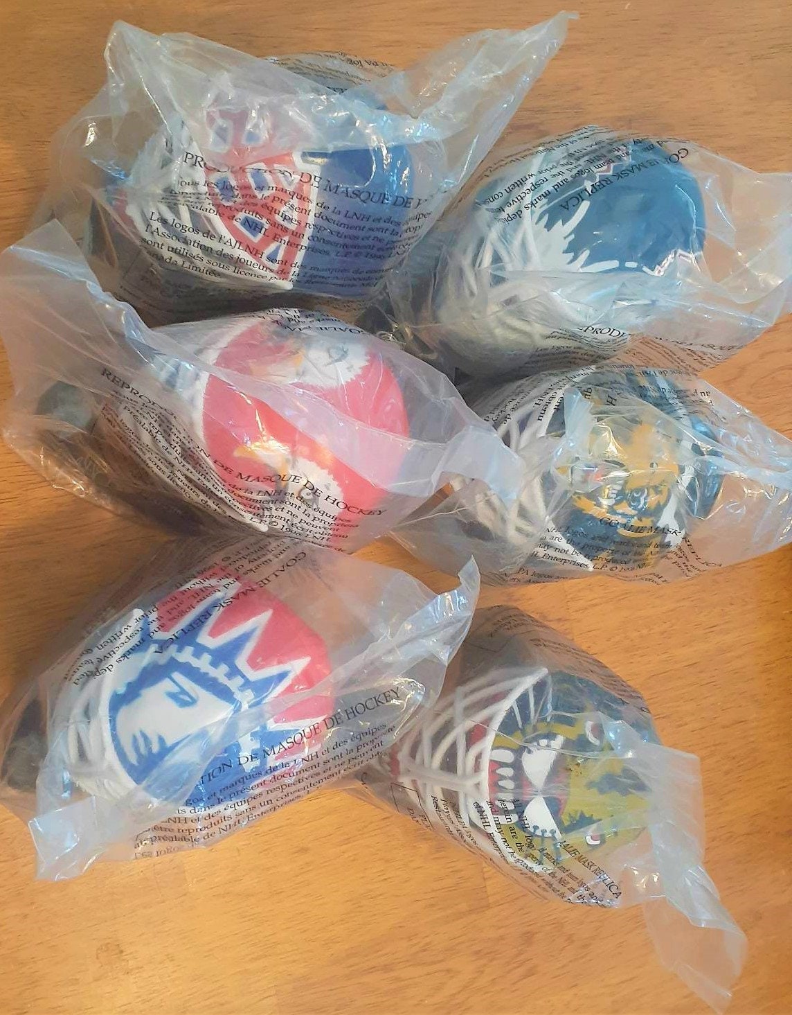 1996 Mcdonald's Mini Goalie Masks, Lot of 6 BRAND NEW NEVER Opened ...