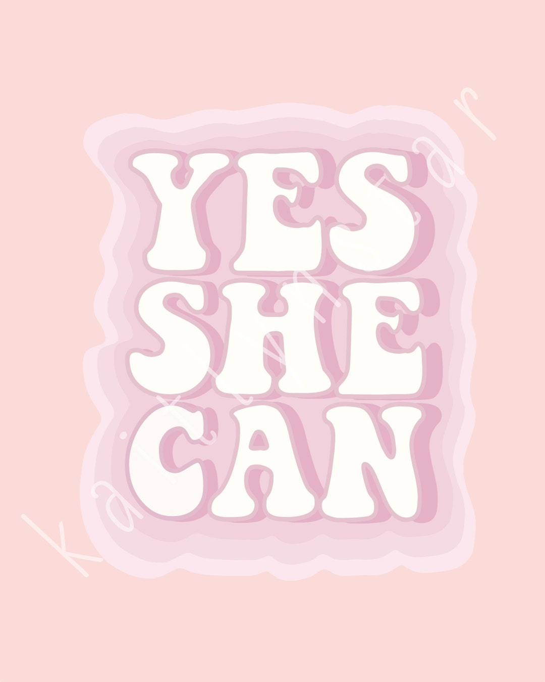YES SHE CAN Wall Art Physical Print Feminist Art - Etsy