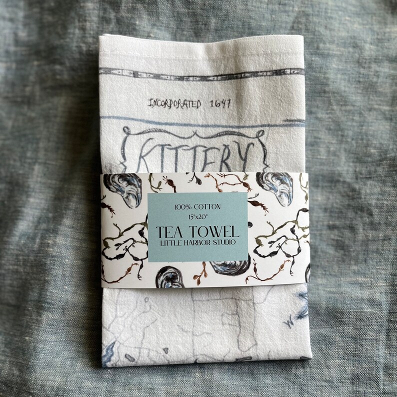Kittery Map Tea Towel, Nautical Map Kitchen Towel - Etsy