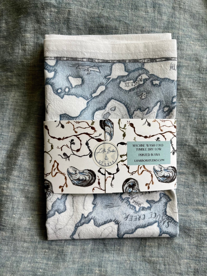 Kittery Map Tea Towel, Nautical Map Kitchen Towel - Etsy
