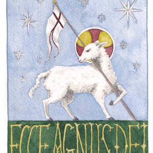 Agnus Dei Fine Art Print, Lamb of God Watercolor Painting Print ...